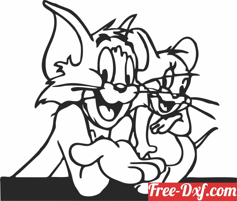 Download Tom and Jerry art rXaHs High quality free Dxf files, Svg