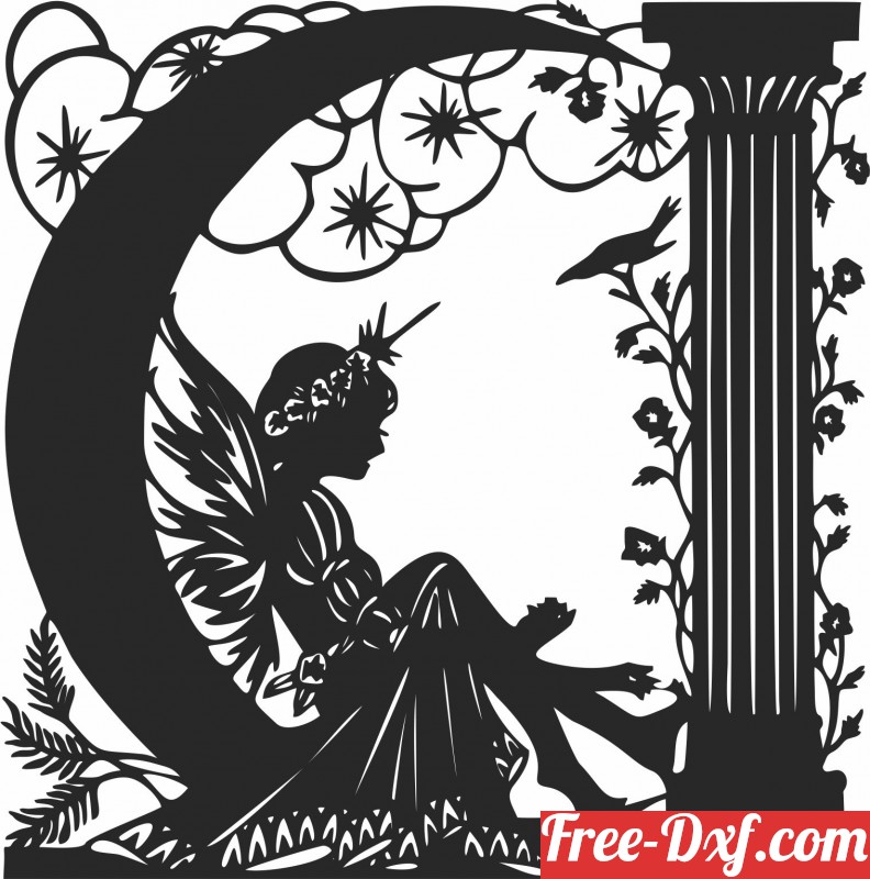 Download Fairy art decors rZimi High quality free Dxf files, Svg,