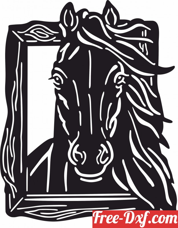 Download Horse wall frame clipart rszPy High quality free Dxf fil