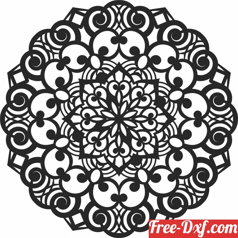 Download ornament Decorative mandala pattern dxf sCbmm High quali