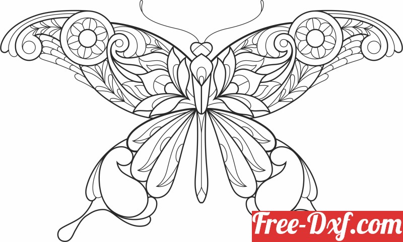 Download decorative butterfly dxf sLhee High quality free