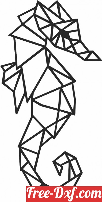 Download Geometric Polygon seahorse sSO0I High quality free Dxf f