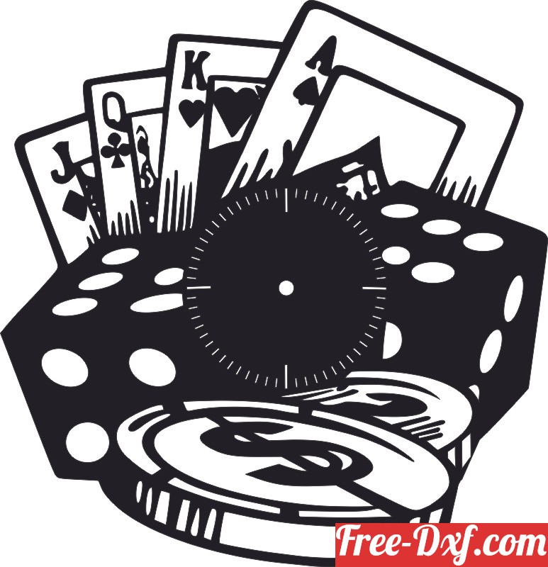 Download casino clock poker sZJCK High quality free Dxf files, Sv