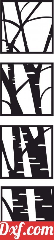 Download 4 Pieces Tree Branch Wall Art panel dxf sdP6n High quali