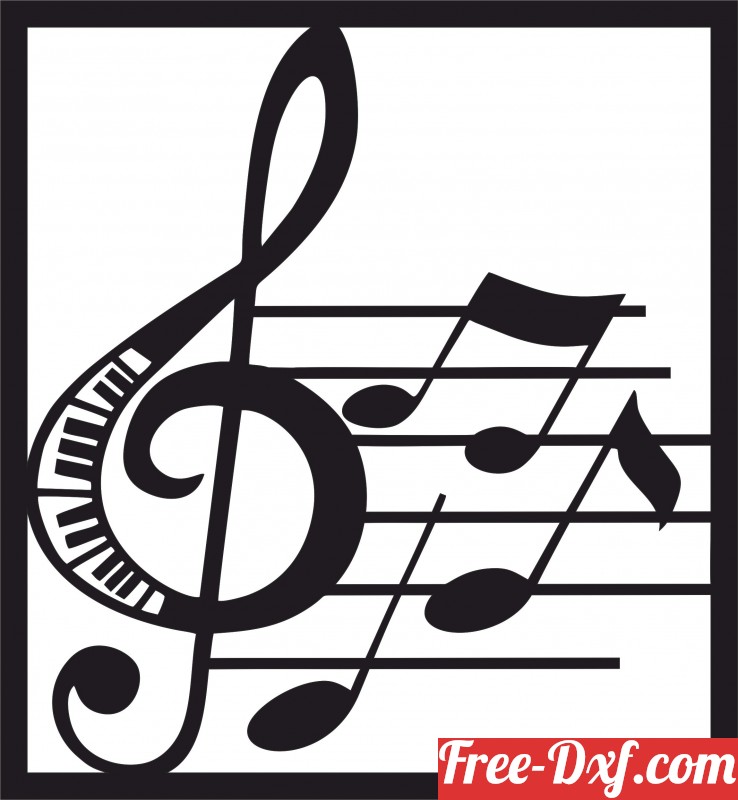 Download Music notes Wall decor snCPm High quality free Dxf files