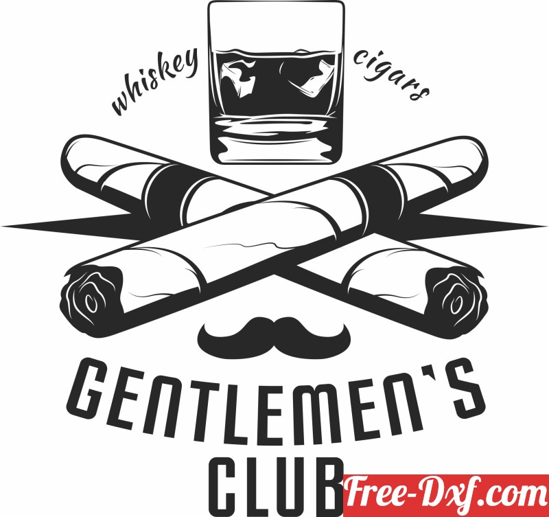 Download Gentleman logo cigar clipart spAE0 High quality free Dxf