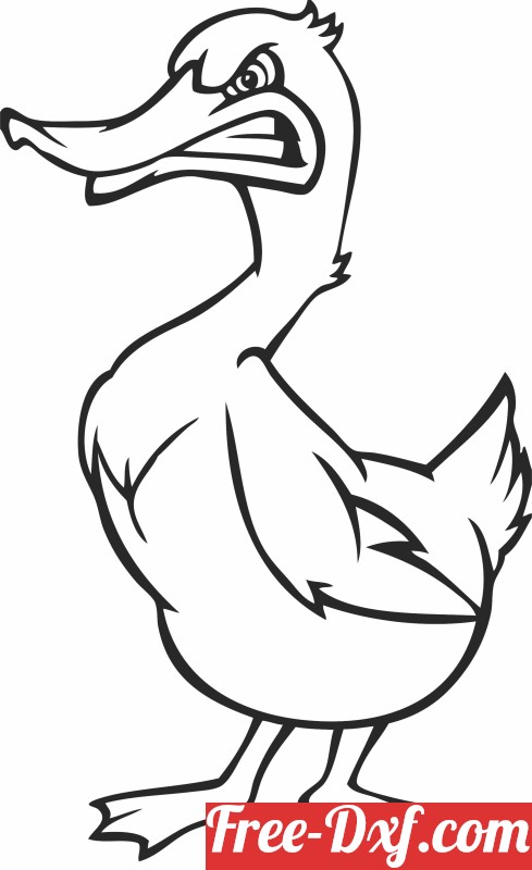Download angry duck cartoon tTwOp High quality free Dxf files, Sv