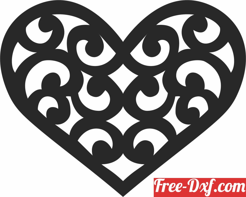 Download valentine heart clipart thwSG High quality free Dxf file