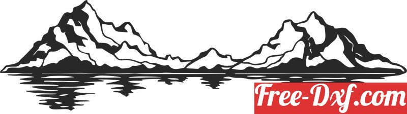 Download mountain scene wall art tpF0i High quality free Dxf file