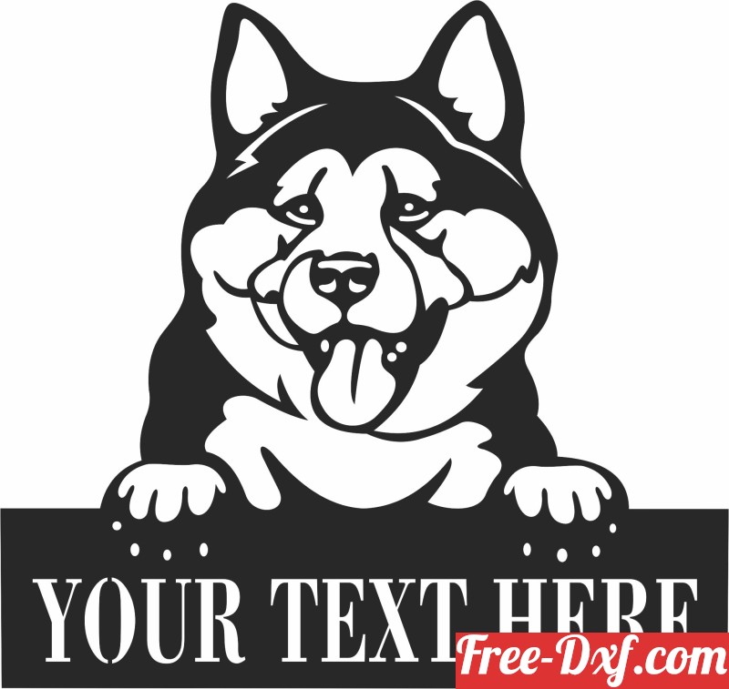 Download akita dog custom name sign dxf tt4w7 High quality free