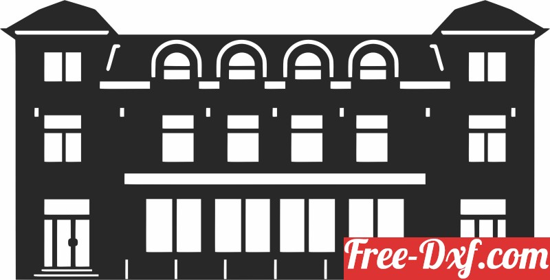 Download frontal house clipart tuHAd High quality free Dxf files,