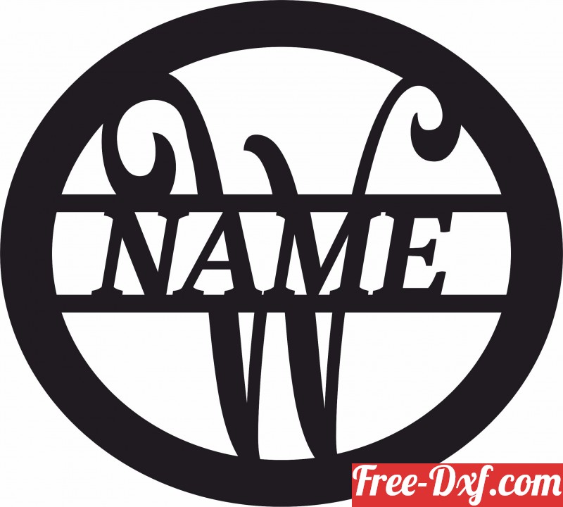 Download W letter name monogram u01ed High quality free Dxf files