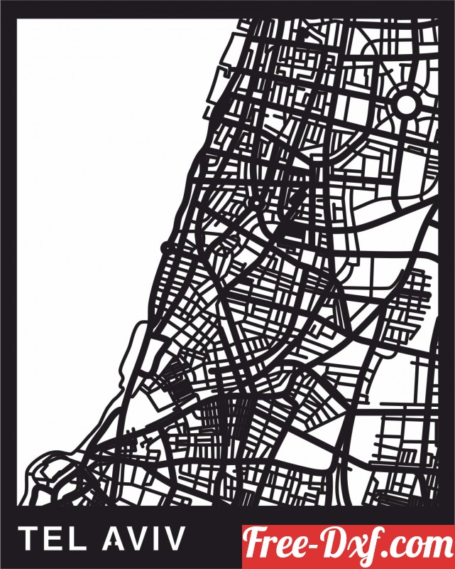 Download Tel aviv cutmap Israel map wall art uGBOX High quality f