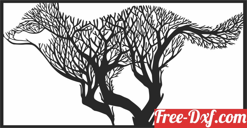 Download wolf tree wall decor dxf ueraJ High quality free