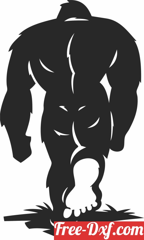 Download walking bigfoot sasquatch clipart dxf umoP1 High quality