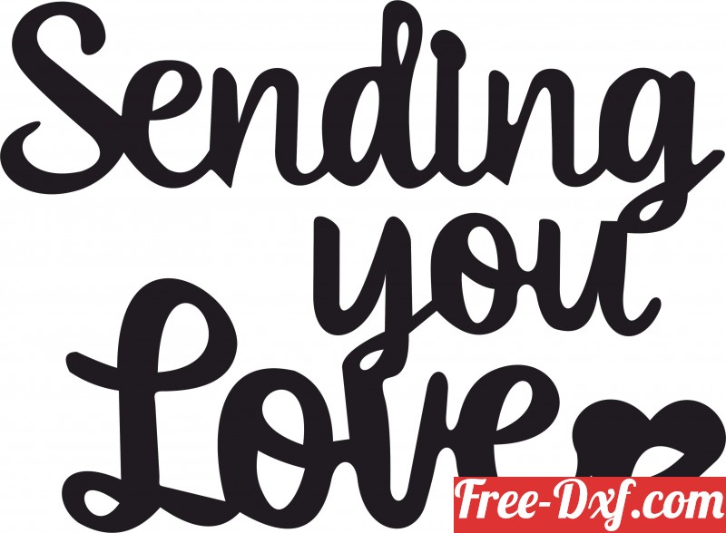 Download sending you love wall sign clipart v7QHA High quality fr