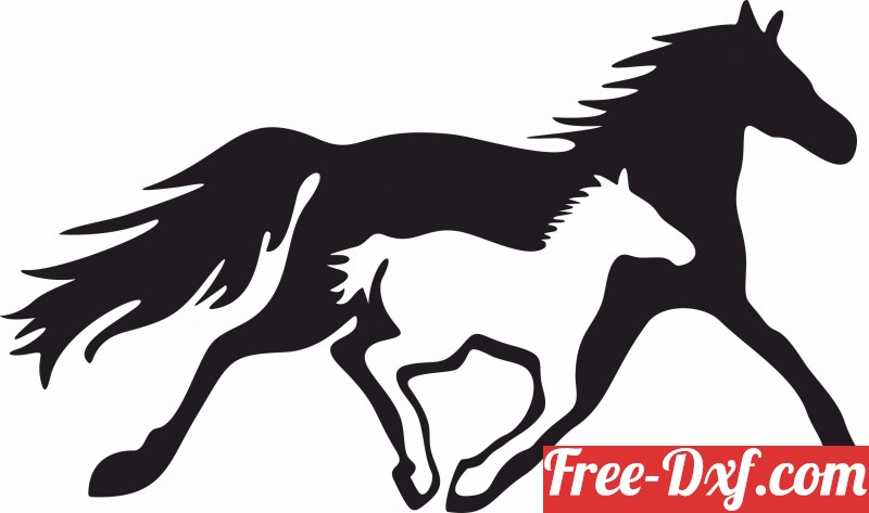 Download Horse scene clipart v9kWy High quality free Dxf files, S
