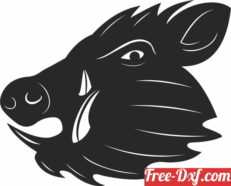 Download Wild Boar Head cliparts vQGTx High quality free Dxf file