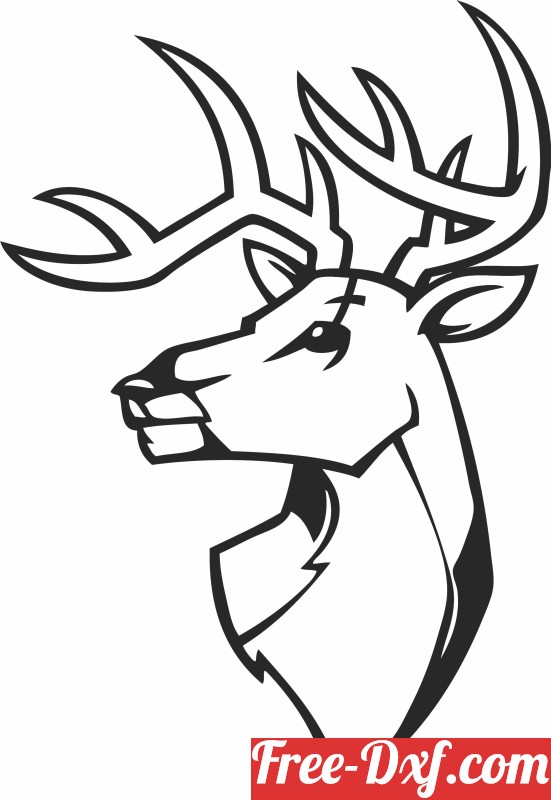 Download deer head cliparts vRVRr High quality free Dxf files, Sv