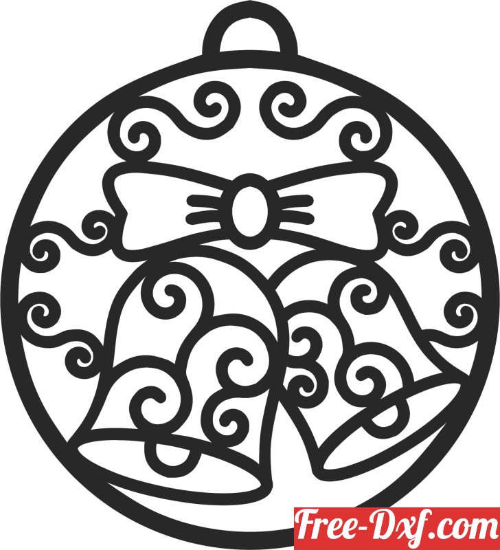 Download christmas bell ornament dxf vSef1 High quality free