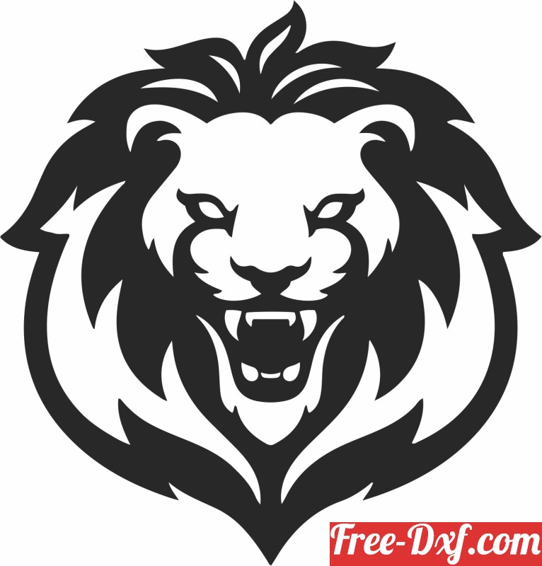 Download lion face clipart vWL2z High quality free Dxf files, Svg