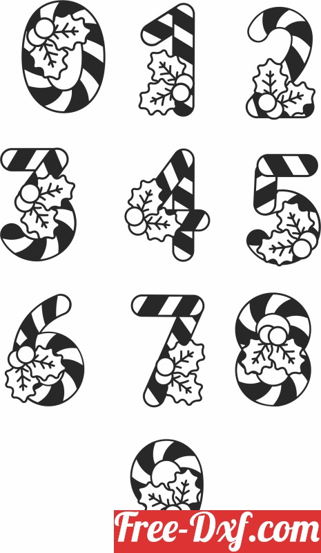 Download christmas split numbers clipart vdq2C High quality free