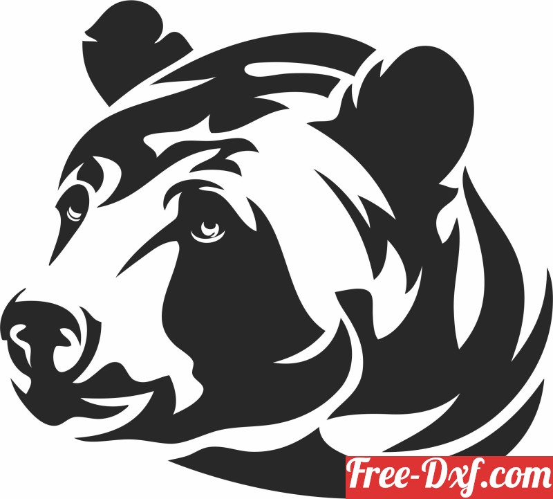 Download Bear face clipart dxf vemry High quality free