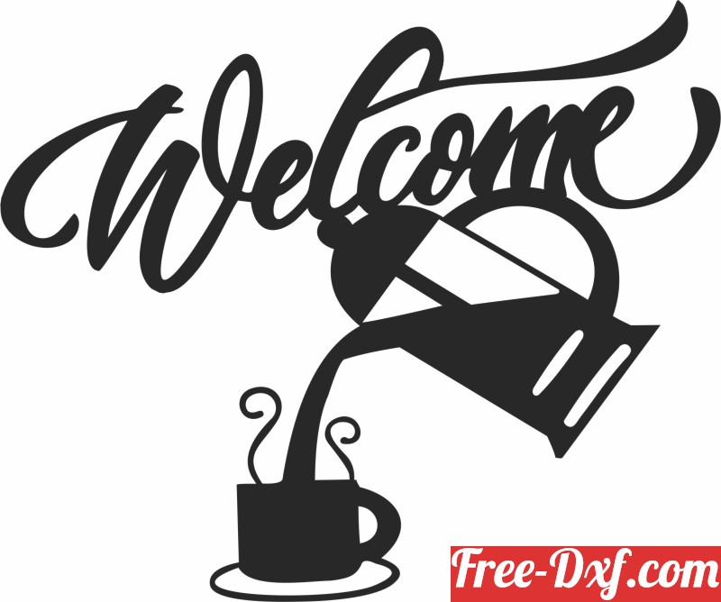 Download welcome Pouring Coffee wall sign vkTmB High quality free