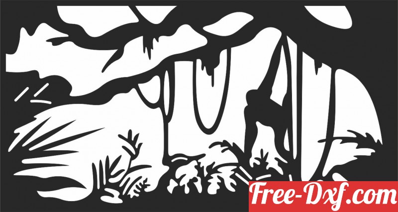 Download jungle forest scene monkey w8CbK High quality free Dxf f