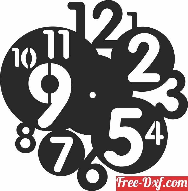 Download decor wall clock wMTFO High quality free Dxf files, Svg,