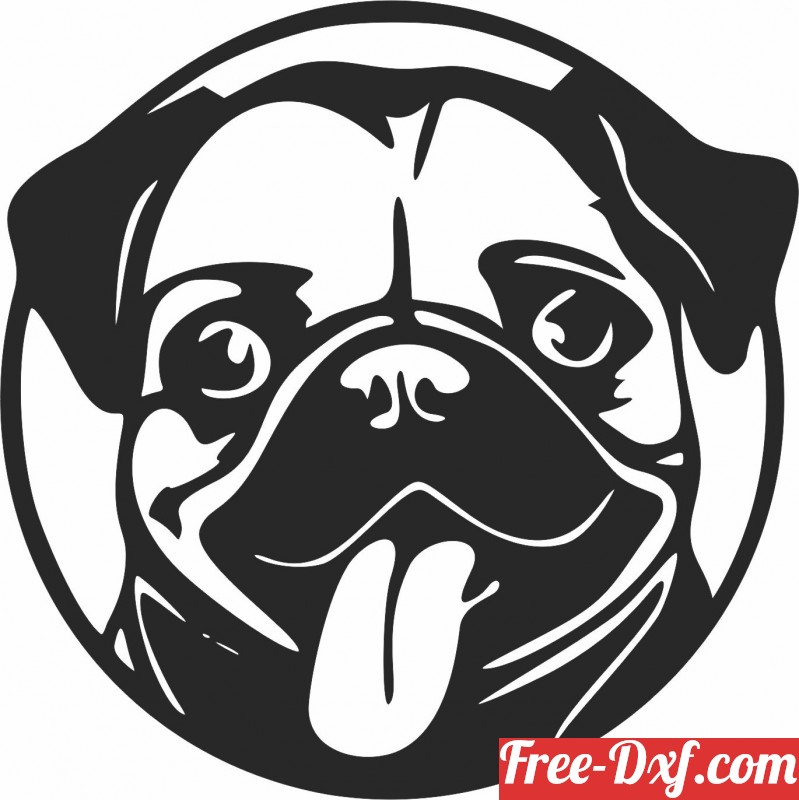 Download pug dog clipart dxf wXpa0 High quality free