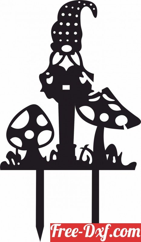 Download Gnome Ornament Stakes Yard Art dxf wkp4u High quality fr