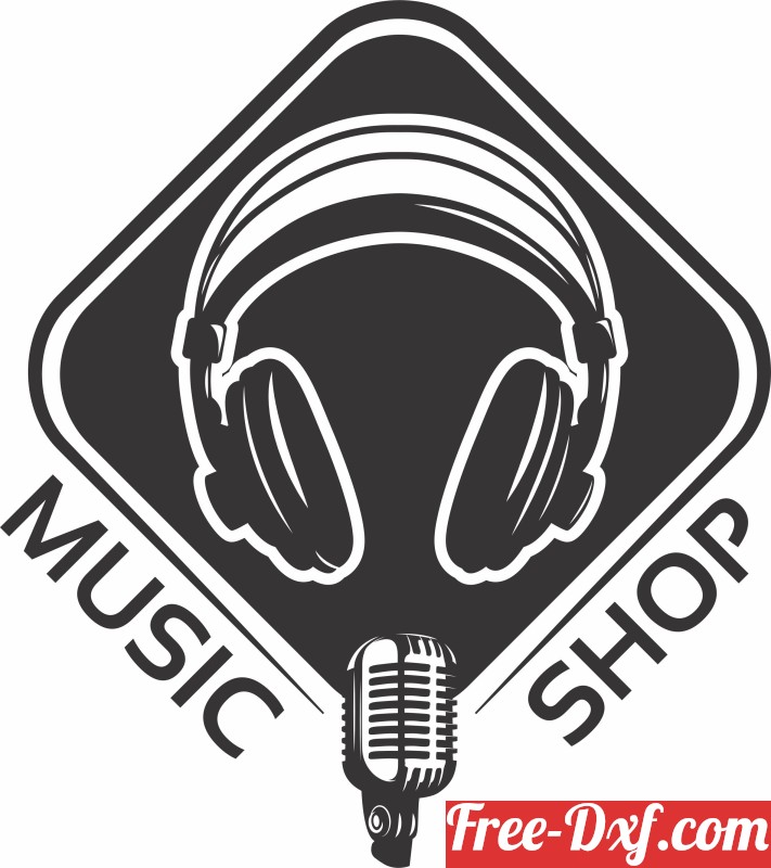 Download music shop logo sign wmZRa High quality free Dxf files,