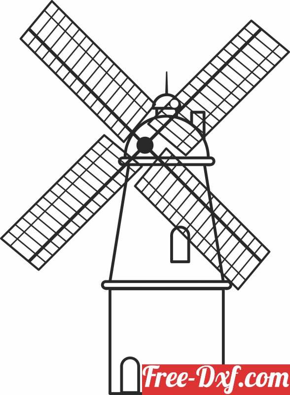 Download Windmill clipart wvToQ High quality free Dxf files, Svg,