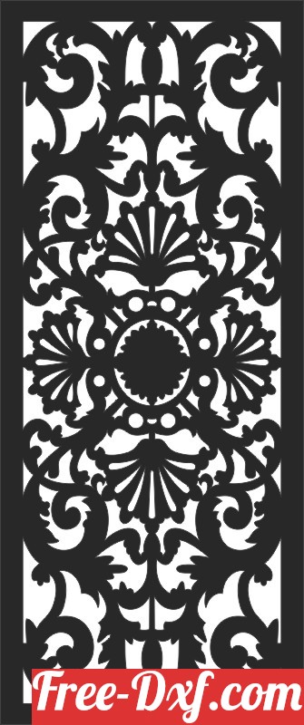 Download decorative wall screen floral panel pattern door dxf xNm