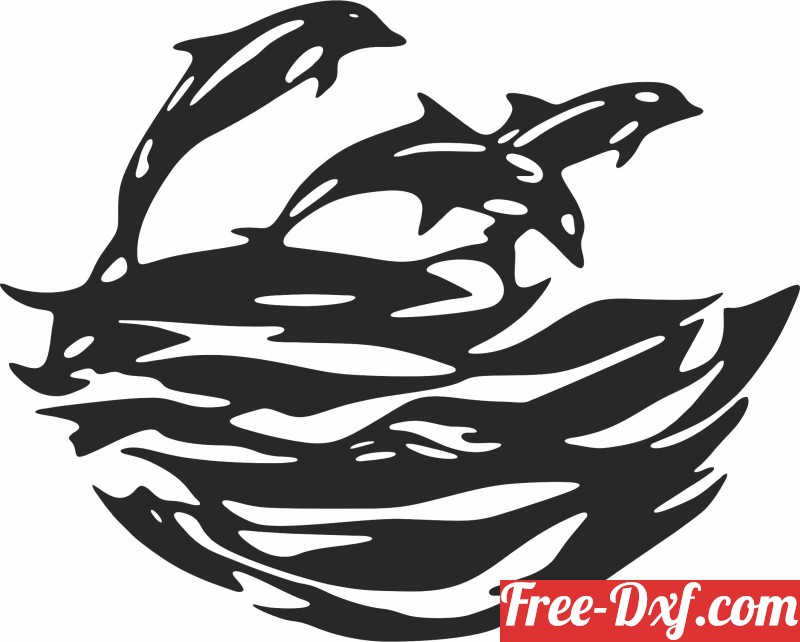 Download Dolphin Scene clipart xf5Af High quality free Dxf files,