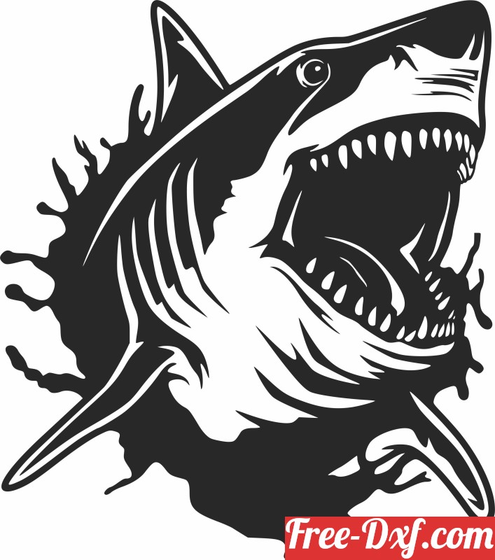 Download Shark wall art xhnWf High quality free Dxf files, Svg, C