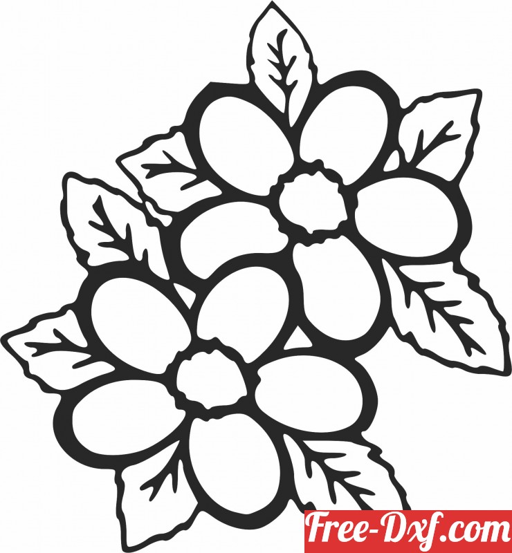 Download Floral flowers clipart xiIGz High quality free Dxf files