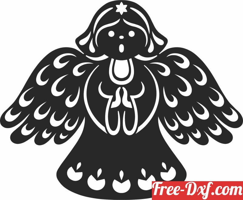 Download christmas angel clipart xkPcj High quality free Dxf file