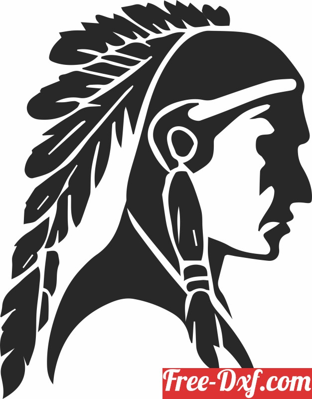 Download american indian chief art xna22 High quality free Dxf fi