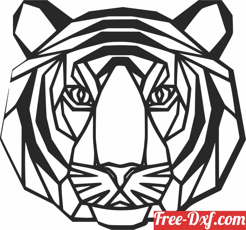 Download tiger face cliparts xyJ2e High quality free Dxf files, S