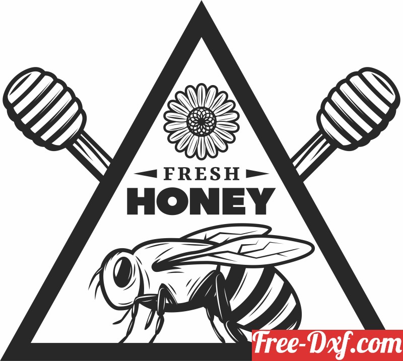 Download fresh honey bee logo sign yEoUP High quality free Dxf fi