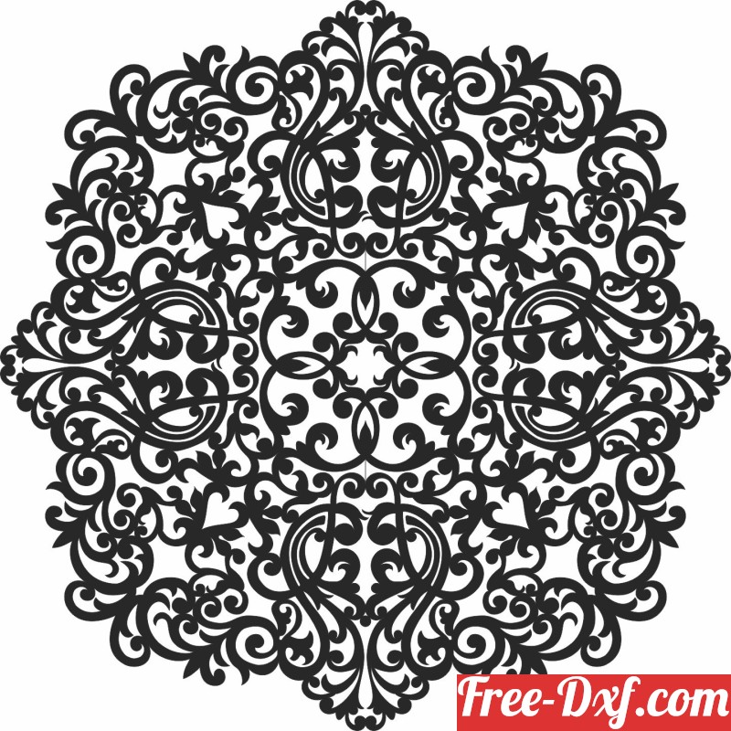 Download decorative mandala pattern yMwy7 High quality free Dxf f