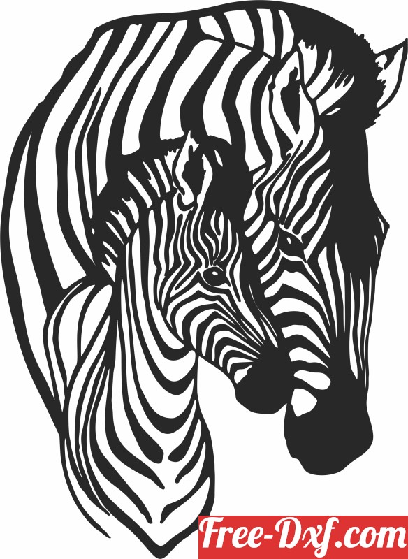 Download Zebra and baby cliparts yYUze High quality free Dxf file