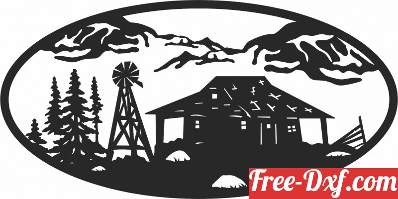 Download old house mountain view scene yfOL4 High quality free Dx