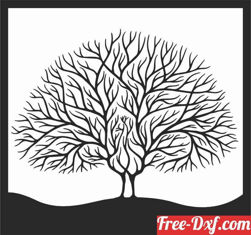 Download tree branches wall art ymbnf High quality free Dxf files