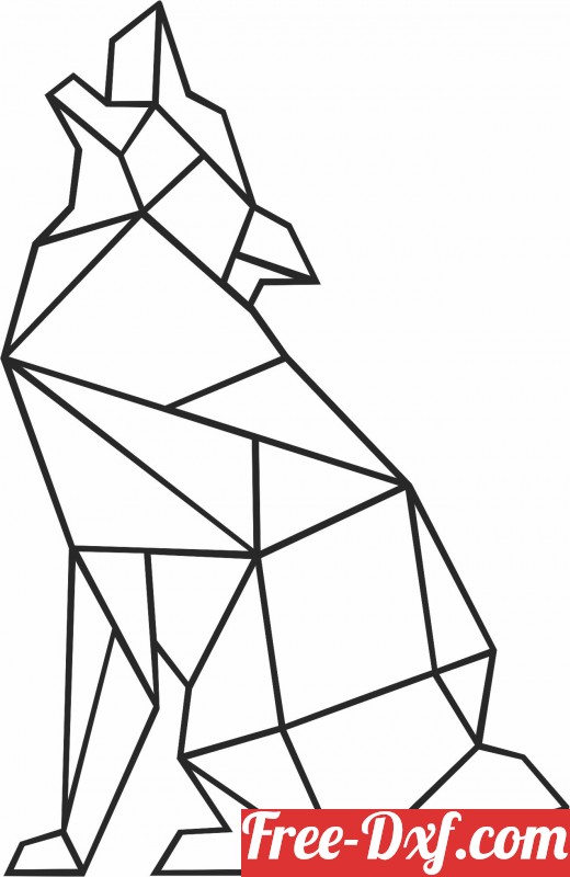 Download Geometric Polygon wolf zA0BQ High quality free Dxf files
