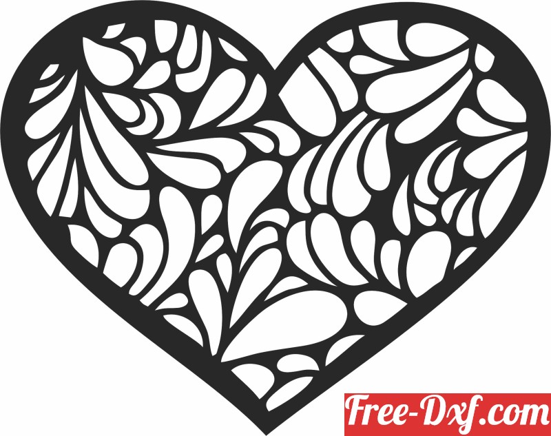 Download heart art zDCDw High quality free Dxf files, Svg, Cdr an