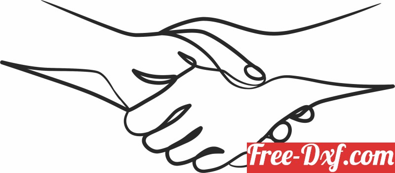 Download one line Handshake clipart zPxPv High quality free Dxf f