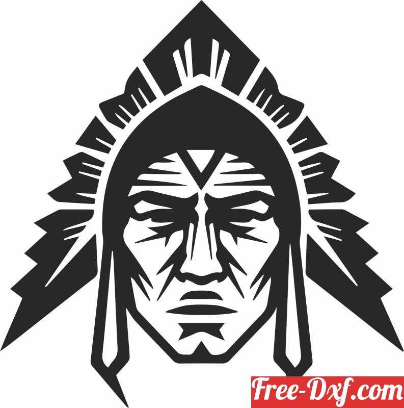 Download Indian Head Native American zUXip High quality free Dxf